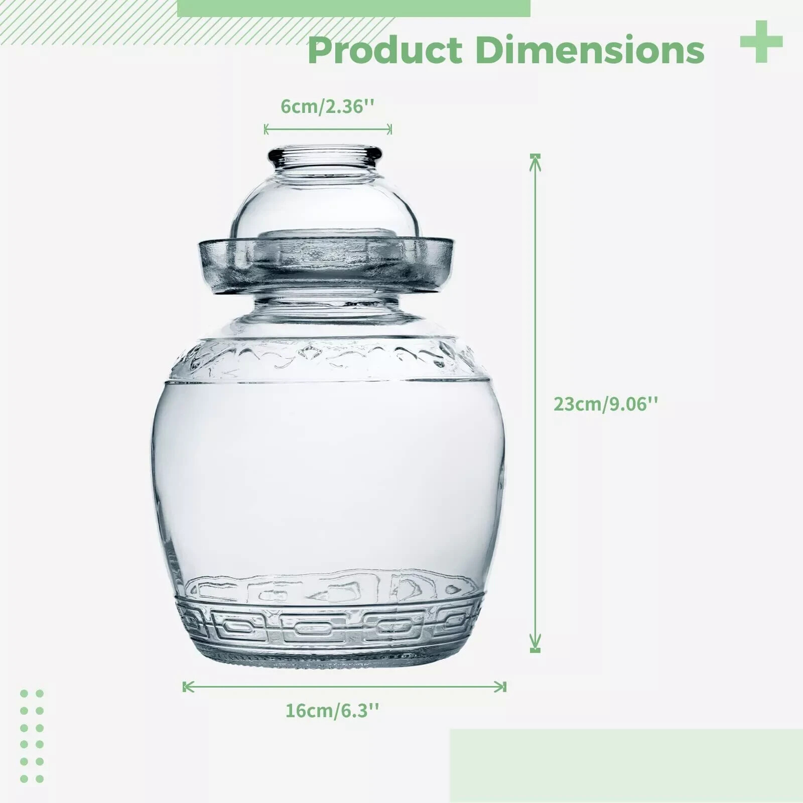 1.5L/2.5L/4.5L Glass Fermenting Jar Large Capacity Sealed Pickle Jar B ...