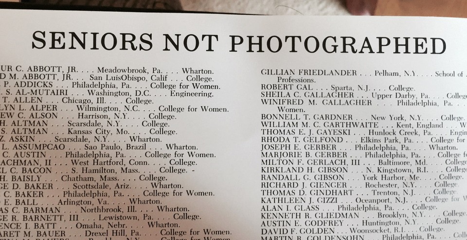 University of Pennsylvania 1968 Yearbook Donald J. Trump not pictured ...