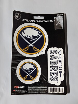 Buffalo Sabres 3-Pack Découpé Décalques Stickers Drap Dimensions 12.7cm ...