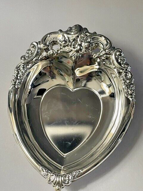 Vintage- Set of TWO, Identical, Godinger, Silver Plated, Heart Shaped ...