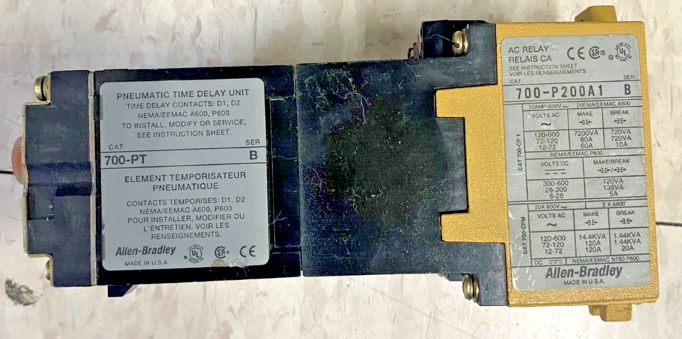 ALLEN BRADLEY - 700-PT/700-P200A1 - TIME DELAY UNIT/AC RELAY | eBay