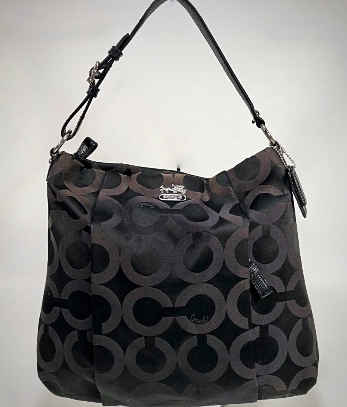 COACH Madison OP Art Sateen Isabelle BLACK Shoulder H… - Gem