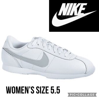 NIKE Womens Sneakers Stamina Cheer White Grey Swoosh Cross Trainers ...