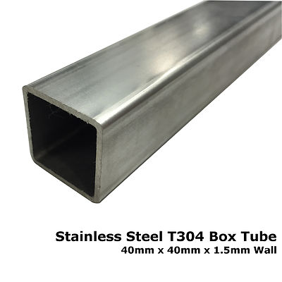 Square Tube Metal Bar Box Section 40mm Stainless Steel Dull Polished ...