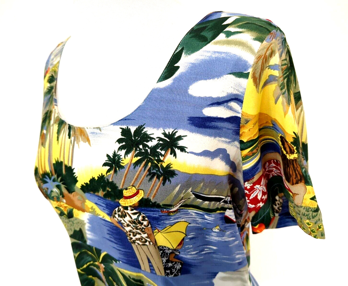 REYN SPOONER Hawaiian Mini Dress Hula Girl Honolulu C… - Gem