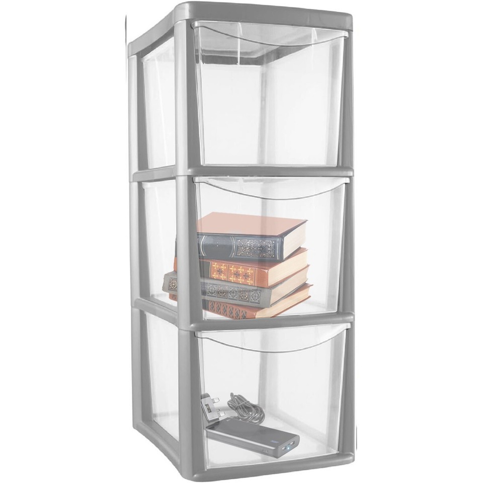 3 Tier Storage Unit Small Drawers Chest Tower Plastic A5 Size Desktop ...