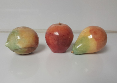 Alabaster Stone Paperweight fruit apple pear peach | eBay