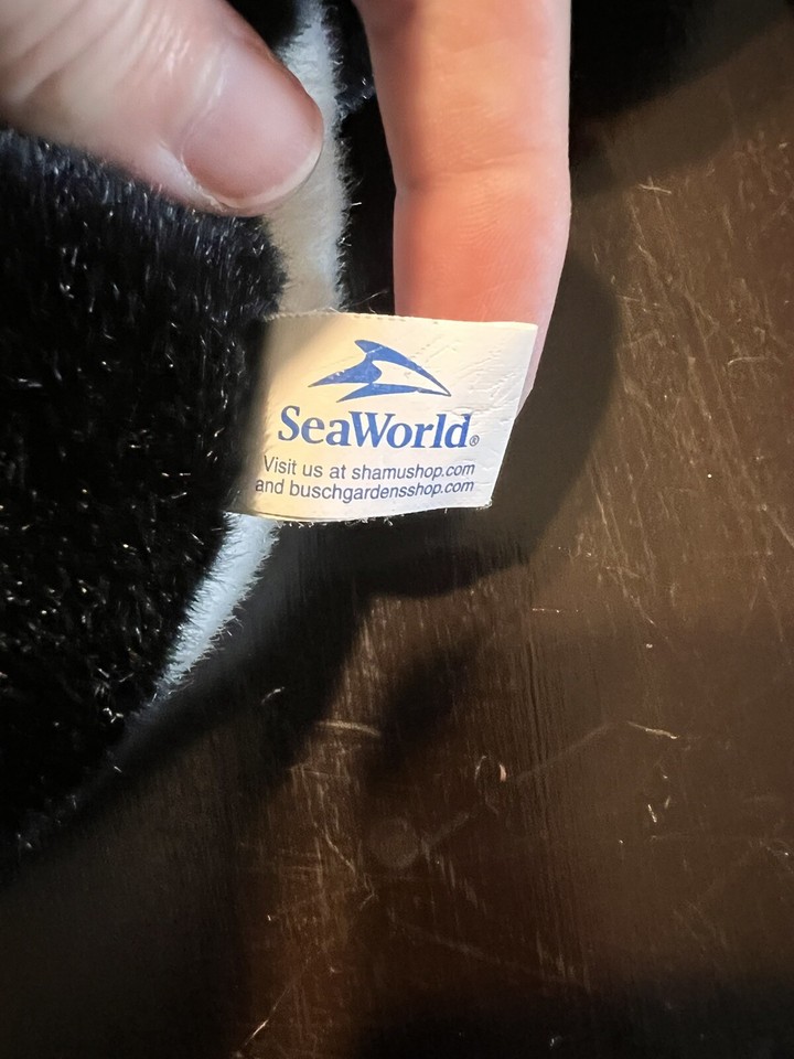 Sea World Orca Shamu Killer Whale Plush 15" Black White Stuffed Animal ...