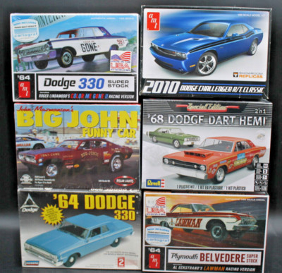 6pc 5 Sealed 1 New PLYMOUTH DODGE Model Kits Barracuda 330 Hemi Dart ...
