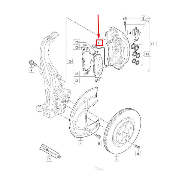 VW TOUAREG CR Front Brake Pad Wear Indicator Sender Wire 4M0615121AC ...