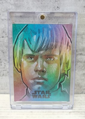 Topps Star Wars Sketch Card 1/1 Luke Skywalker Jedi ROTJ B.Scotchmer ...