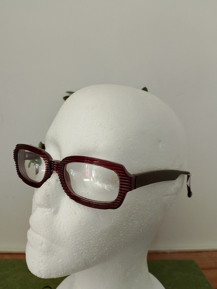 Vintage la Eyeworks Eyeglasses Frames KINKS 317 Wine Red Purple Ribbed ...
