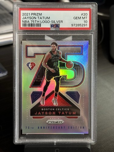 Jayson Tatum 2021-22 Panini Prizm NBA 75th Anniversary Logo Silver SSP ...