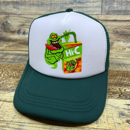 Hi-C Juice Box Mens Trucker Hat Green Snapback Slimer Ghostbusters ...
