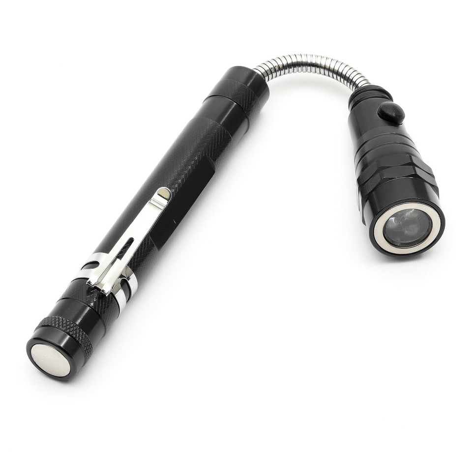 Pocket Metal LED Flexi Light Torch 17cm - 56cm 360 Magnetic Head Base ...
