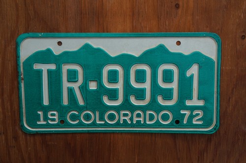 1972 Denver Colorado License Plate # TR - 9991 | eBay