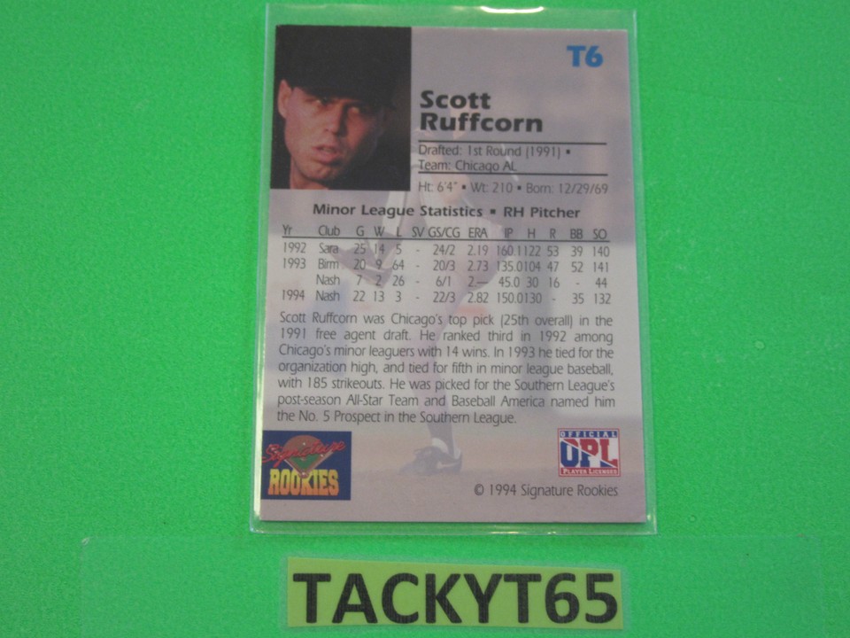 SCOTT RUFFCORN 1994 SIGNATURE ROOKIES BASE CARD T6 NRMT-MT | eBay