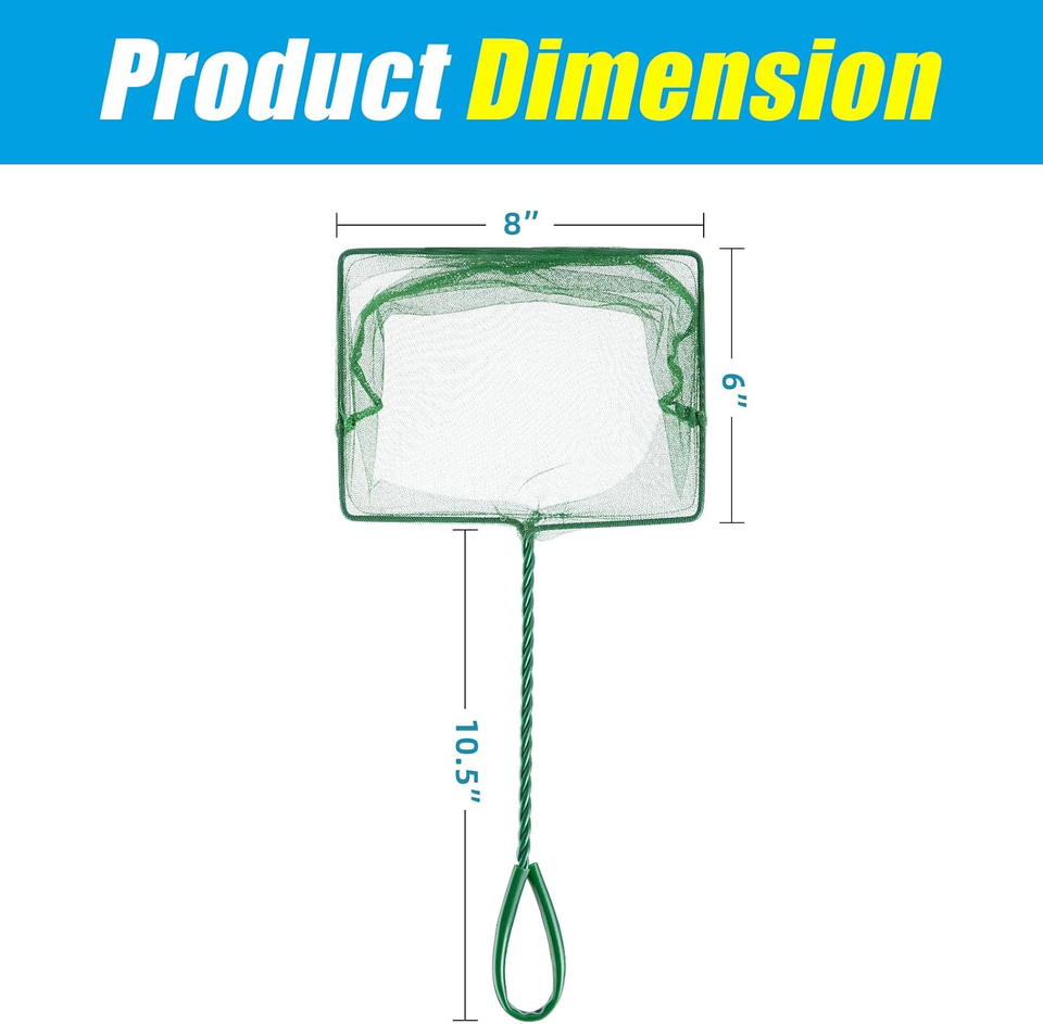 8-Inch Fish Tank Net with 10.5-Inch Handle for Aquariums | eBay