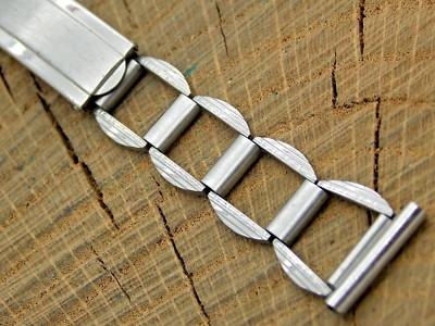 Vintage Mens NOS Unused Stainless Steel Watch Band Ratchet Deployment ...