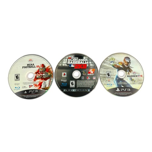 Playstation 3 Sports Lot NCAA Football 12 MLB 2K9 & Madden 15 PS3 Discs ...