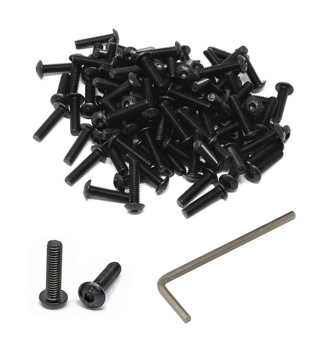 100 Pcs M4 x 16mm Thread Pitch 0.7 mm Alloy Steel 12.9 Grade Hex Socket ...