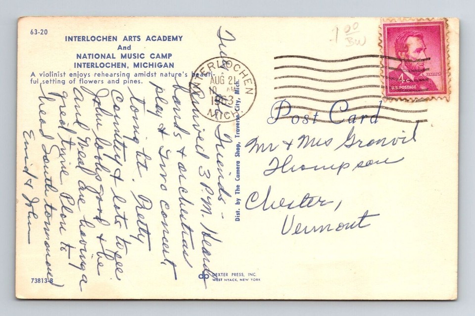 Interlochen MI-Michigan, Interlochen Arts Academy , c1963, Vintage ...
