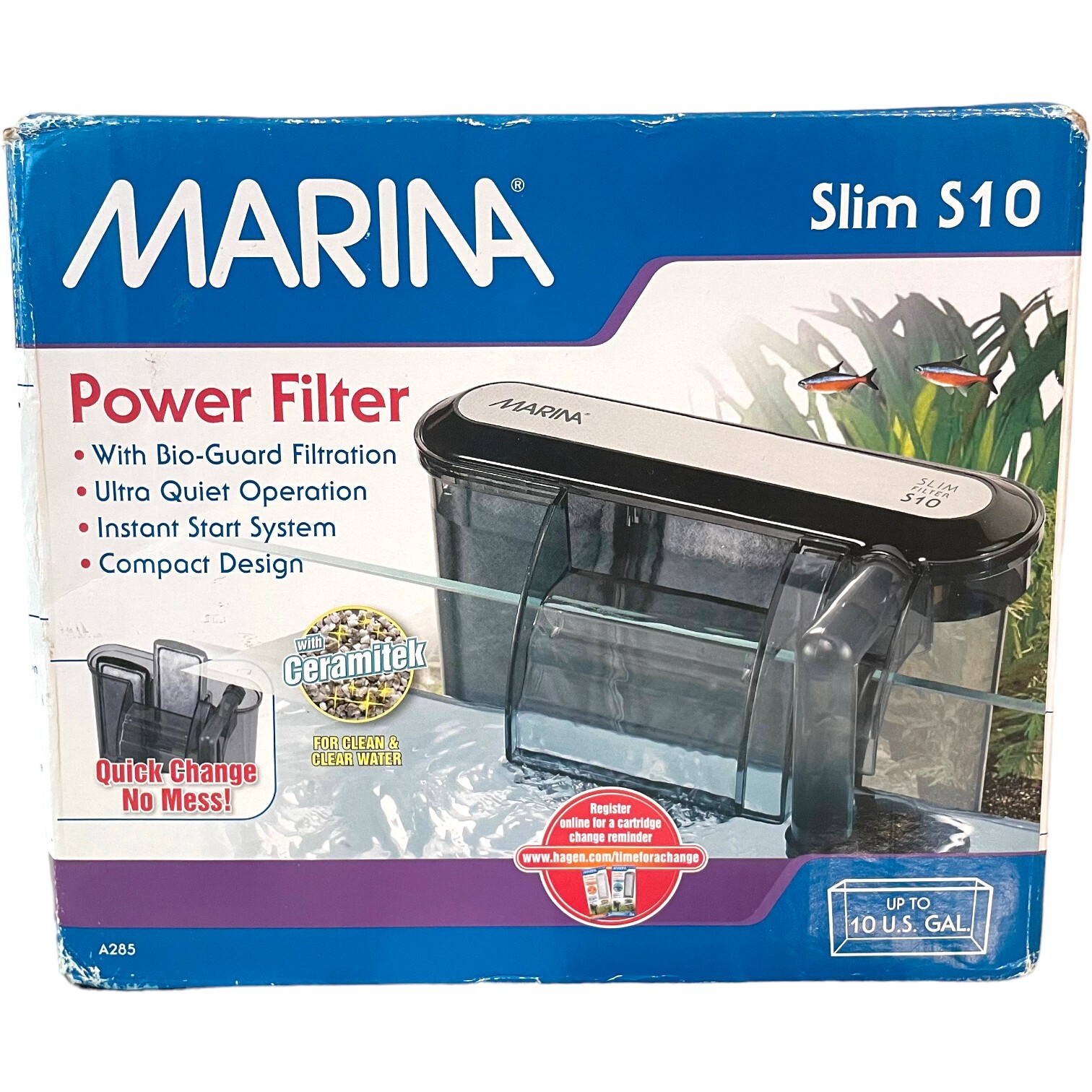 Compact and Slim S10 Marina Power Filter for Aquariums Up to 10 US ...