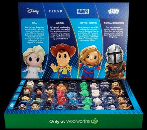 WOOLWORTHS DISNEY PLUS OOSHIES ~!~ BRAND NEW FULL SET OF 36 OOSHIES ...