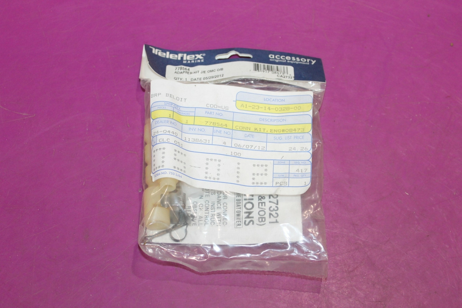 Teleflex Adapter Kit. Part 778564. Fits Evinrude Johnson. | eBay