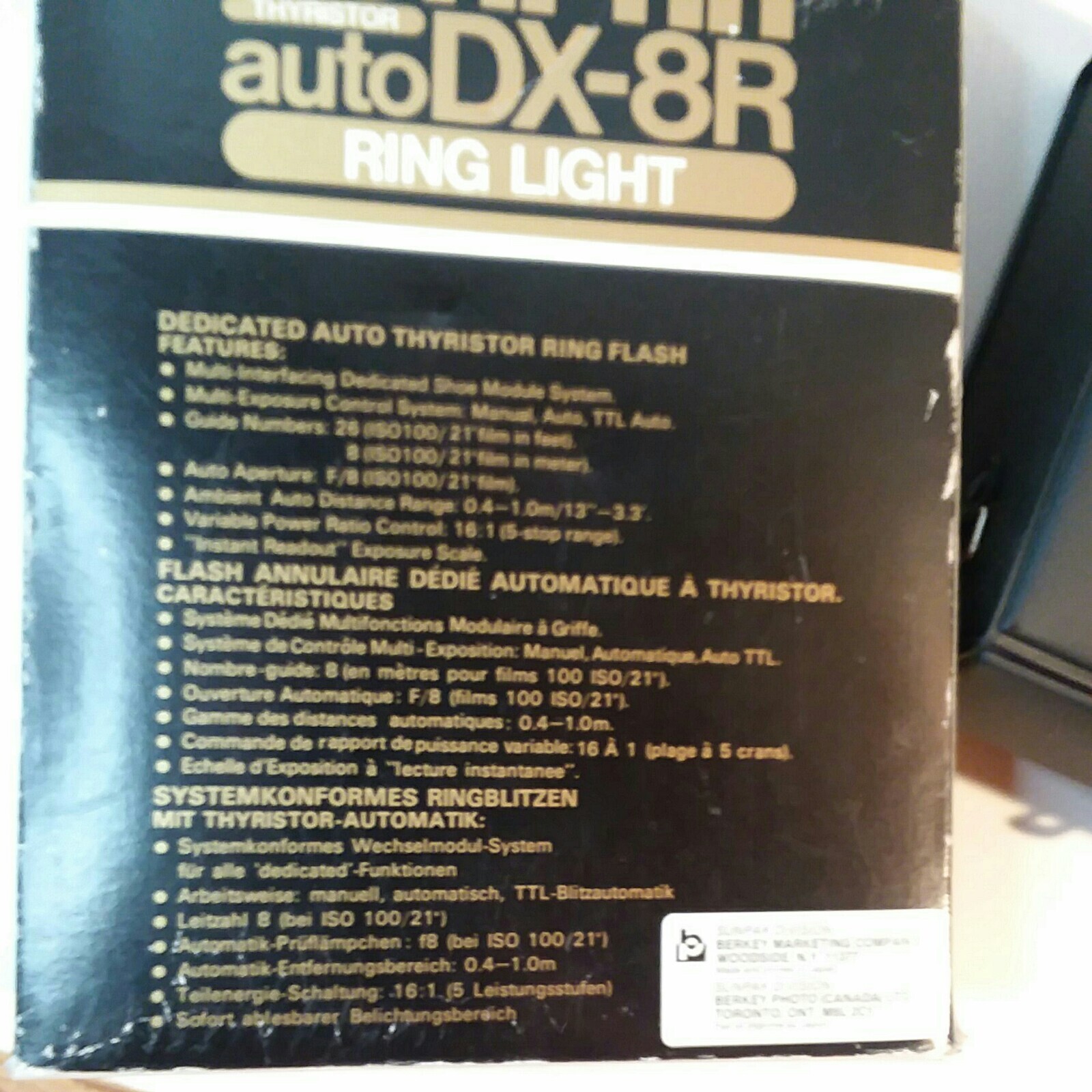 Sunpak auto DX 8R Thyristor Ring Light/Macro Flash | eBay