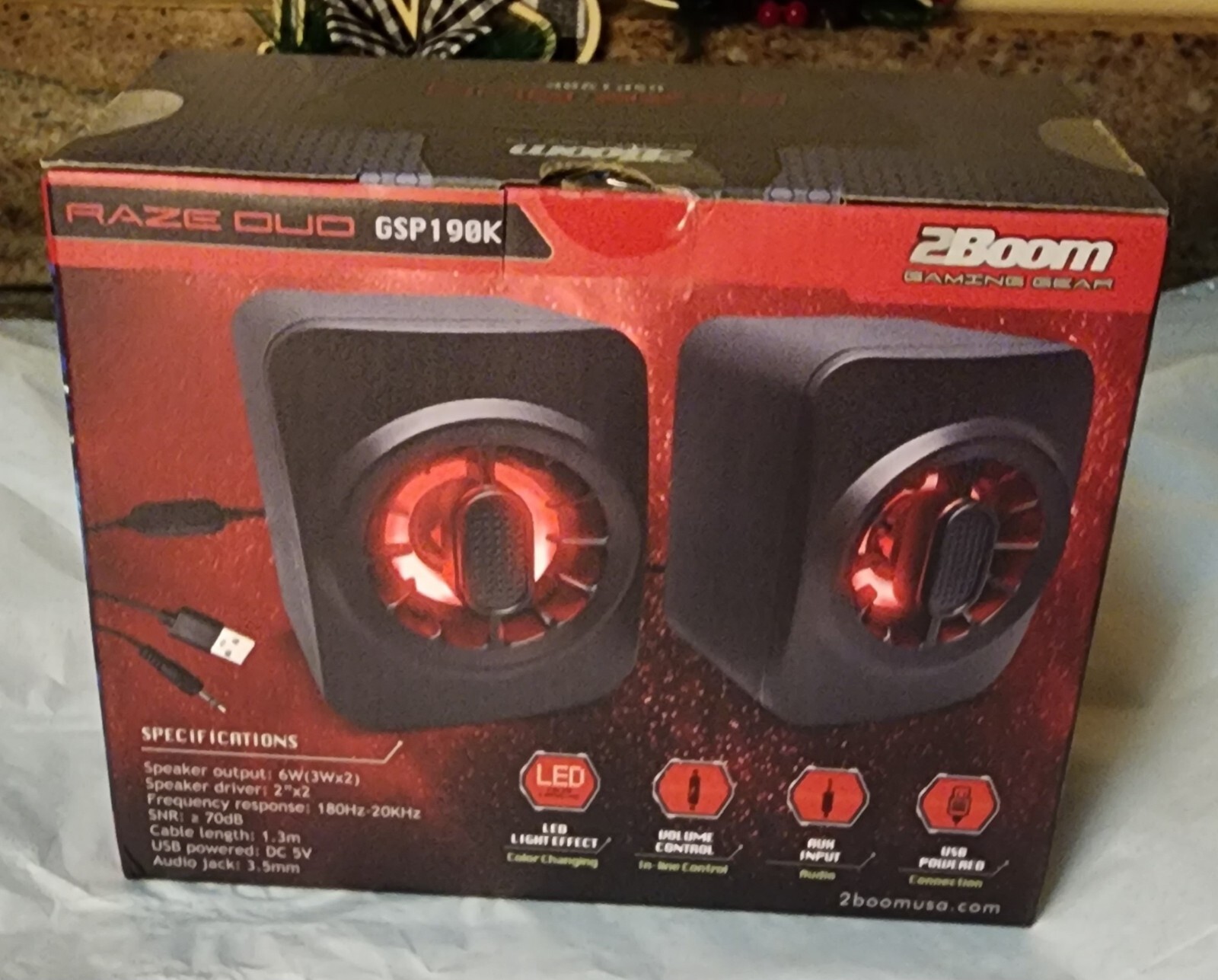 2BOOM Wired LED Gaming Speakers With Volume Control. | eBay