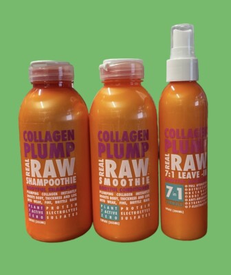Set Of 3 Collagen Plump Real Raw Smoothie Bodyful Shampoo & Conditioner ...
