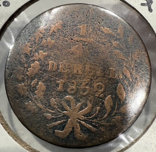 1859 1/4 Real Sinaloa Mexico Quartilla Quartillo Real Large Copper Coin ...