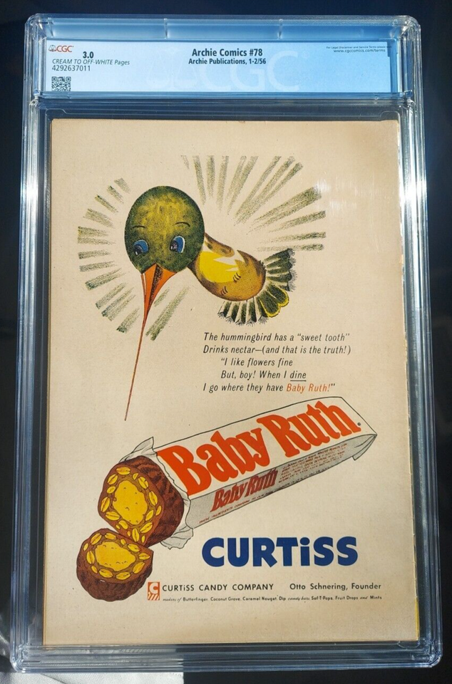 Archie Comics #78 CGC 3.0 - Classic Innuendo Cover (1956) Only 46 ...