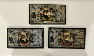 Vintage Nina Pinta Santa Maria Ships Wall 3D Sailing Ship Nautical ...