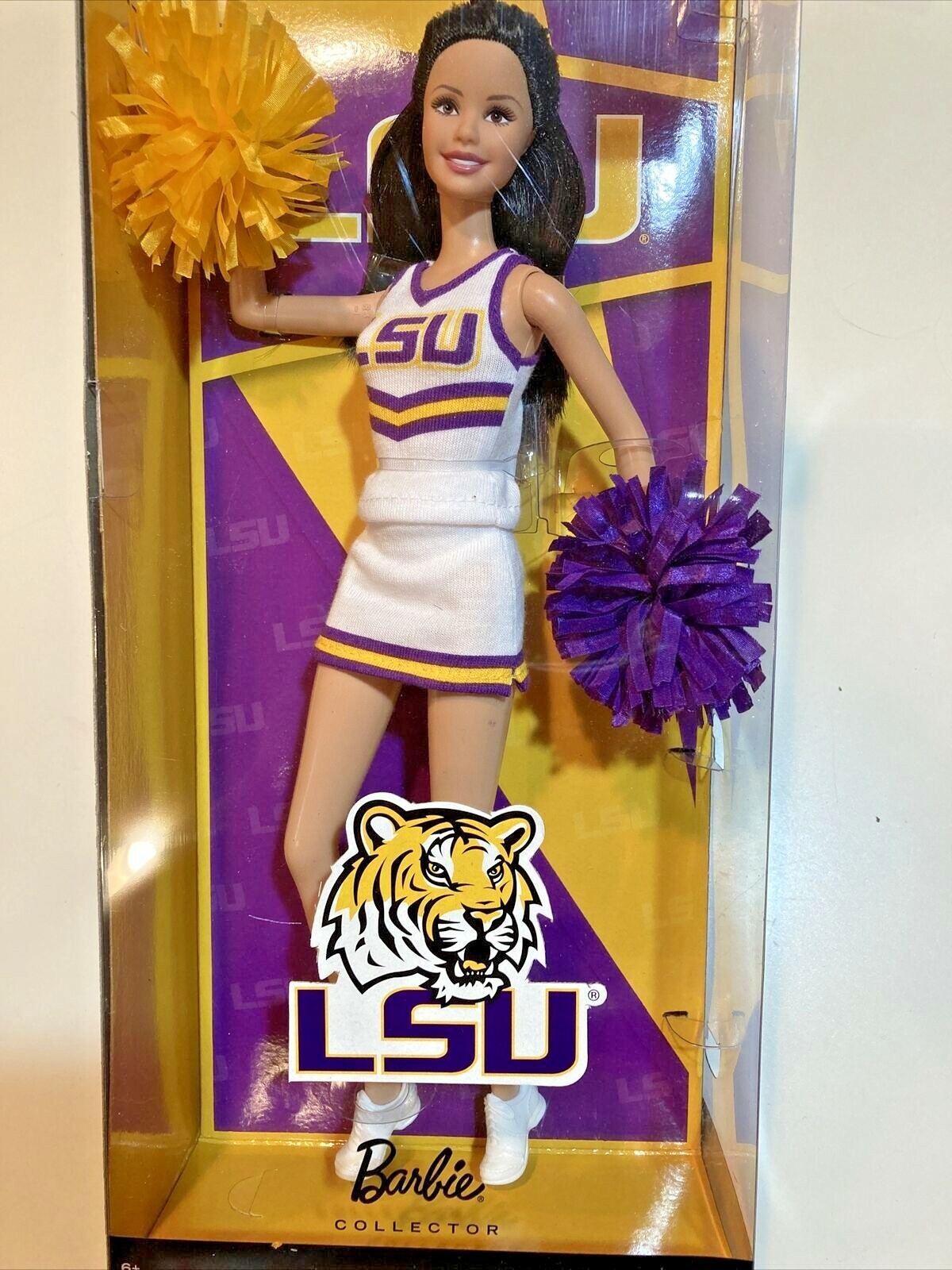 LSU Barbie Collector Pink Label Cheerleader Doll Mattel W3519 🟡🟣🐯 | eBay