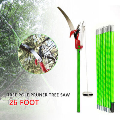 26 ft Extendable Tree Pruner Garden Tool Pole Saw Branch Long Reach ...