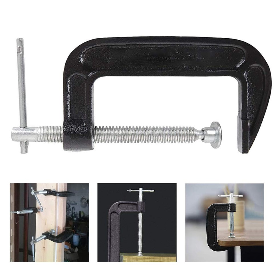 4 Inch C-Clamp Set, Heavy Duty Steel C Clamp Industrial Strength C ...