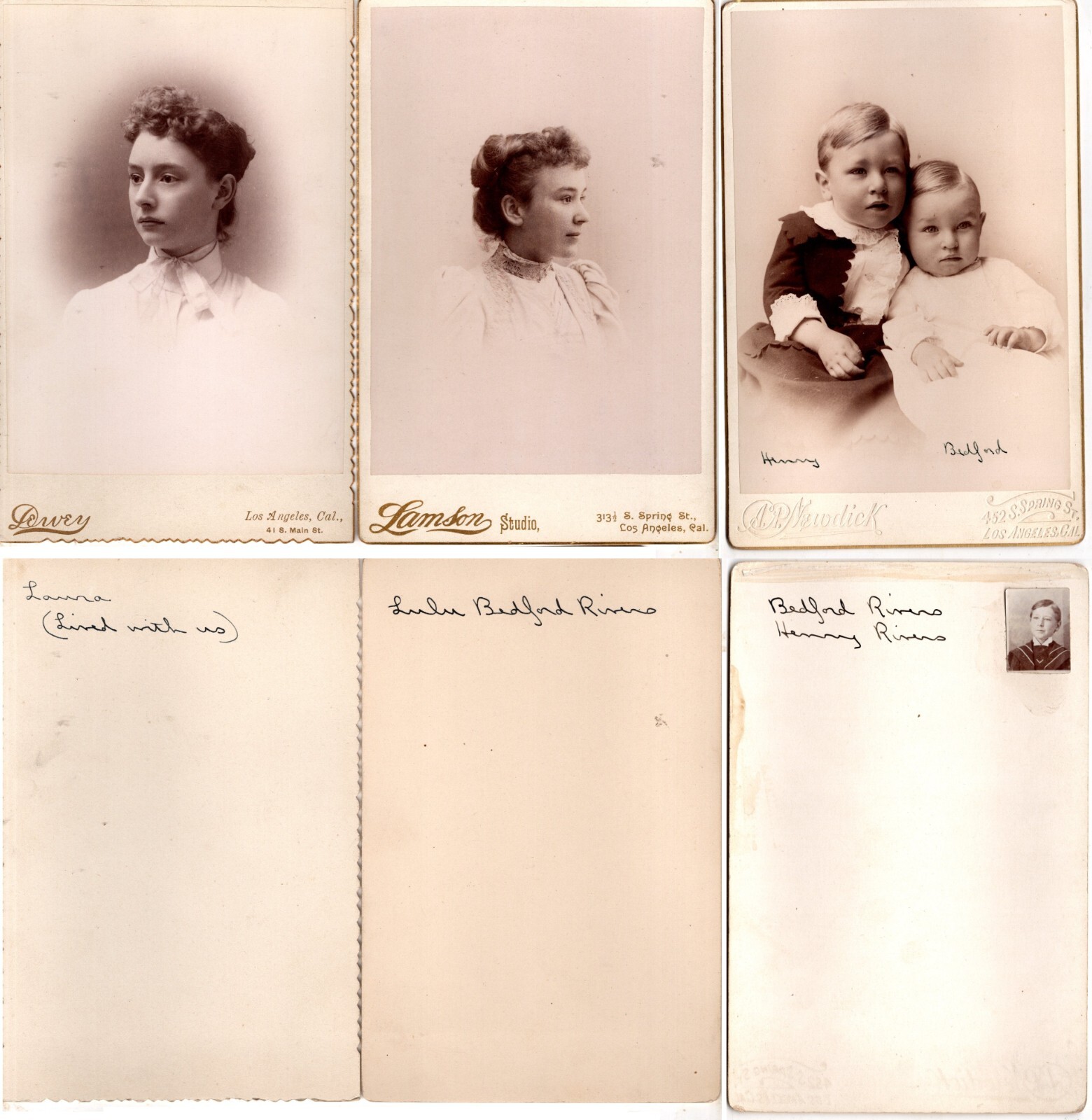 Three IDed 1890s Cabinet Cards Of The Rivers Family In Los Angeles ...