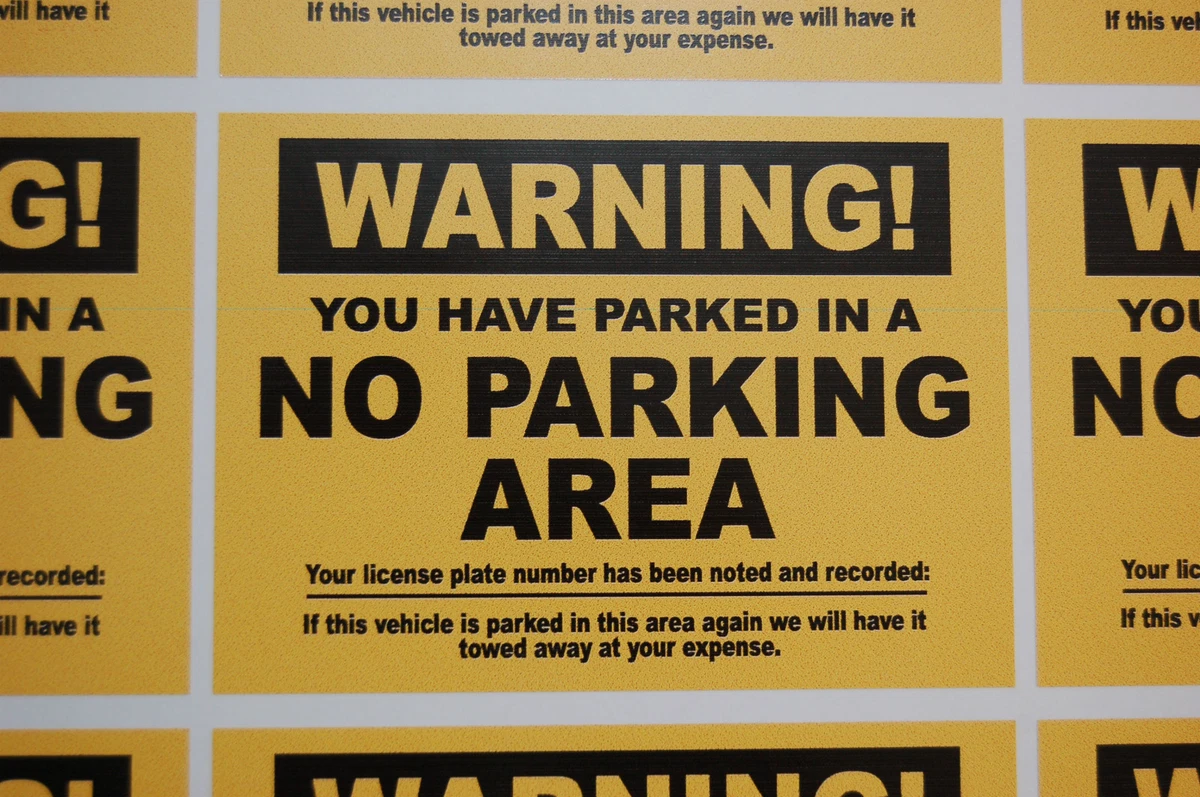 Remarkabel No Parking Violation Stickers Notice,Large Size, 52% OFF