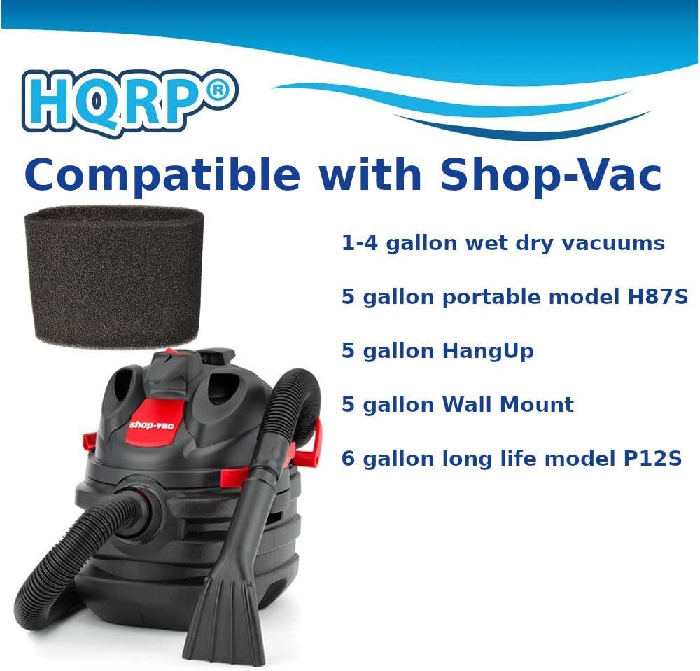 2-Pack HQRP Small Foam Filter Sleeves for Shop-Vac 9052600 / 90526 Type ...