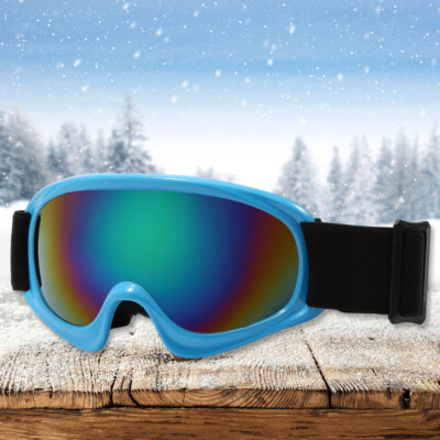 Kids Ski Goggles Snow Eyewear Snow Goggles for Kids (Blue Frame-Green ...