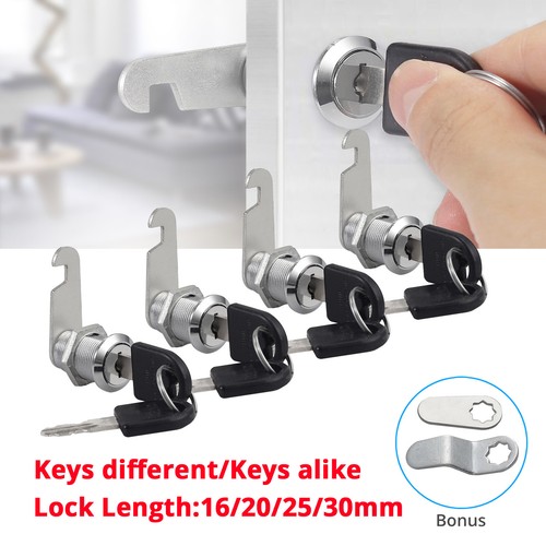 4X 16/20/25/30mm Cam Lock Door Barrel Drawer Cabinet Mail Box Cupboard ...