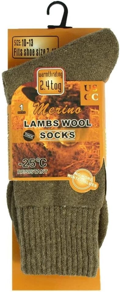 6 Pairs Mens Merino Lambs Wool Boots Winter Heavy Duty Thermal Warm ...