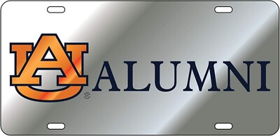 AU AUBURN UNIVERSITY Tigers Silver Mirrored ALUMNI License Plate / Car ...