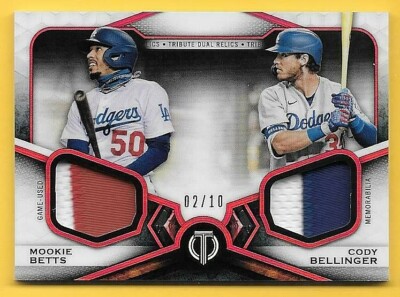 2021 Topps Tribute Red Mookie Betts & Cody Bellinger Dual 2 Color Patch ...