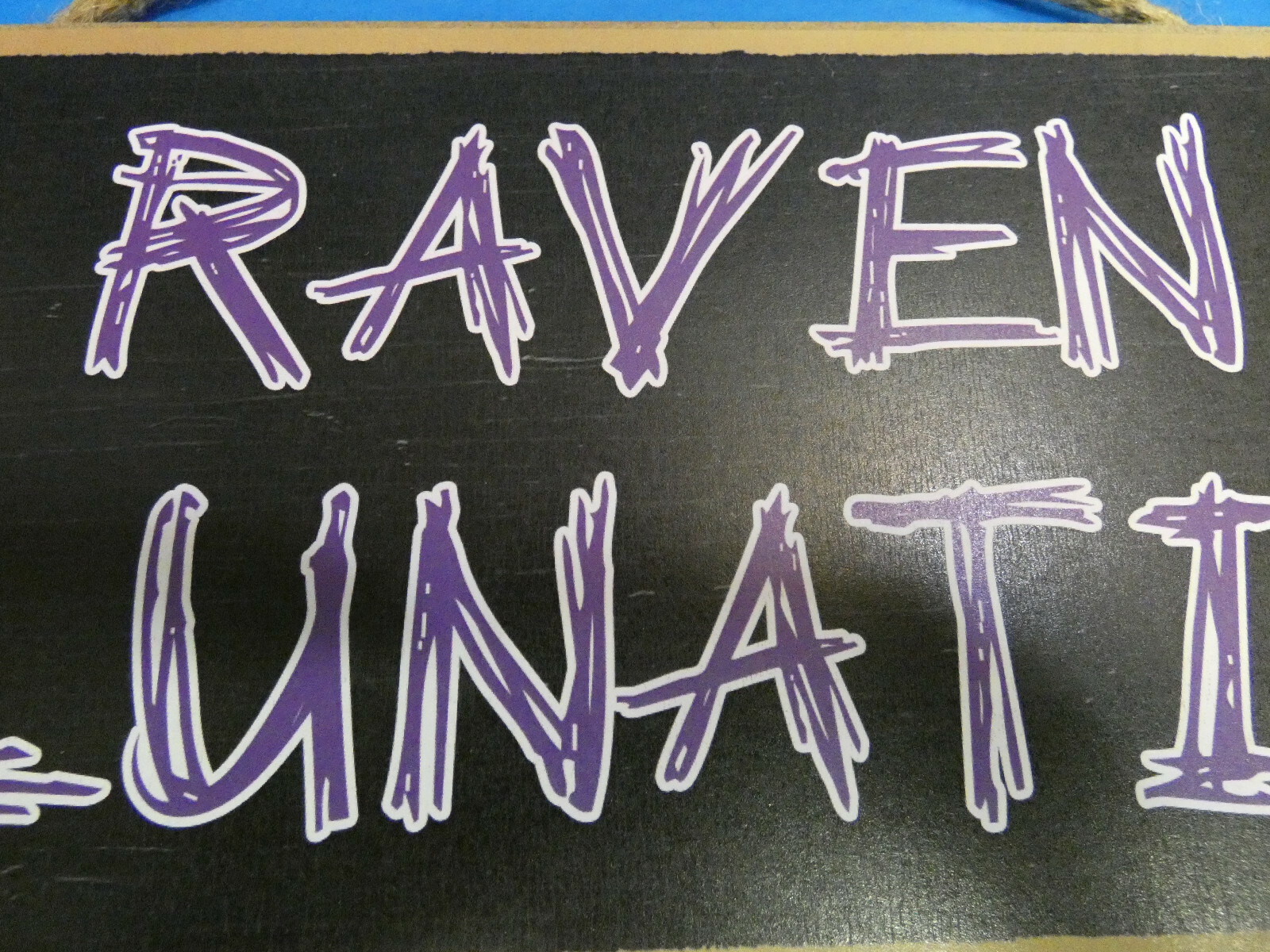 Raven Lunatic Purple Blk Rustic Wood Sign Bird Goth Football Baltimore ...