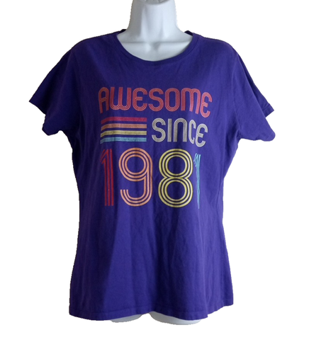 "Awesome Since 1981" Port Company Women's T Shirt Size L | eBay