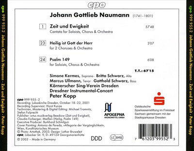 PETER KOPP JOHANN GOTTLIEB NAUMANN: ZEIT UND EWIGKEIT NEW CD ...