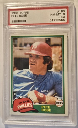1981 Topps #180 Pete Rose PSA NM-Mint 8 (OC) | eBay